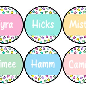 Star Name Labels, Printable Stars Student Name Labels, Back to School ...
