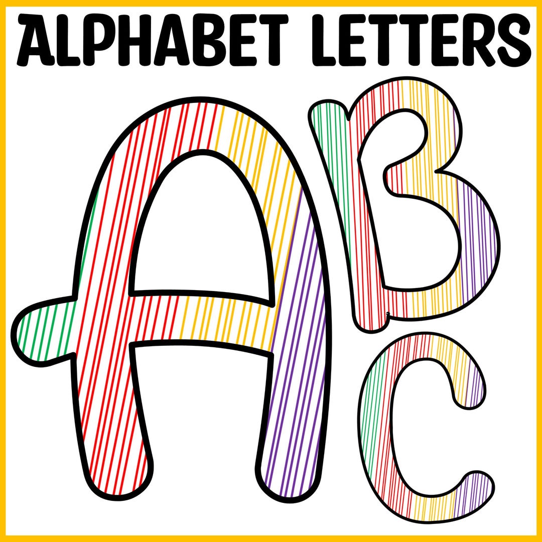 Printable Colorful Large Bulletin Board Letters, Large Alphabet Letters ...