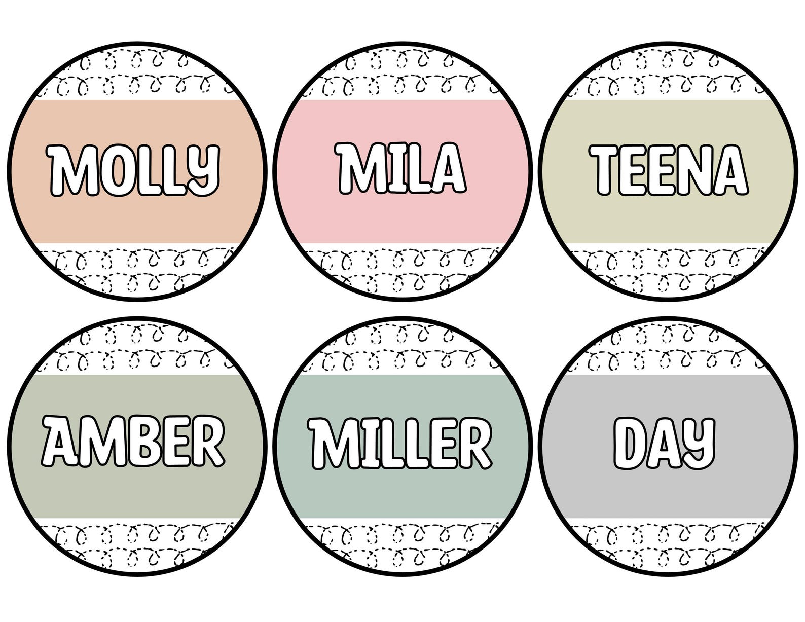 Printable Boho Neutral Spotty Student Name Labels, Cubby Labels ...