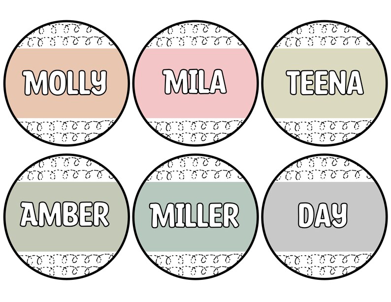 Printable Boho Neutral Spotty Student Name Labels, Cubby Labels ...