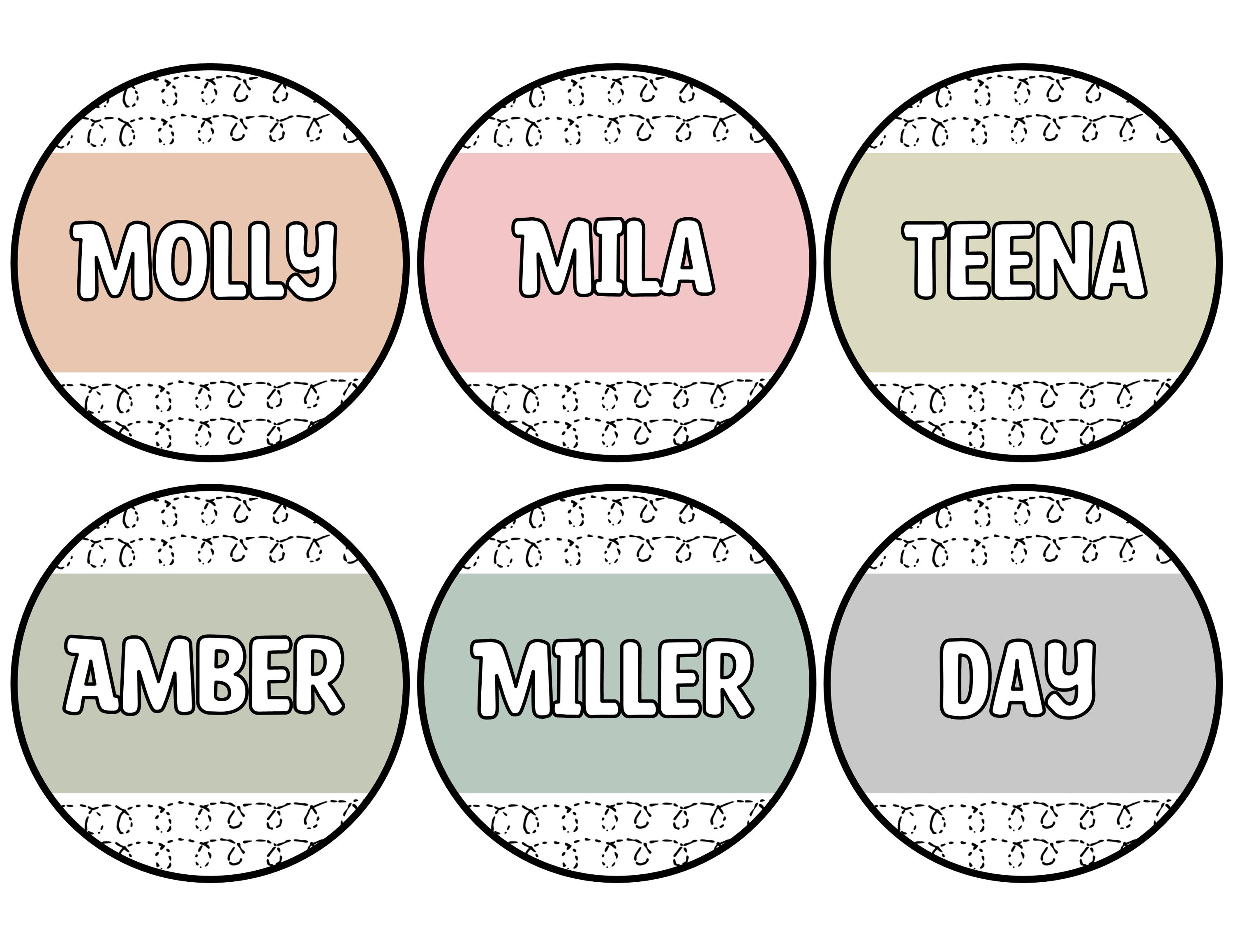 Printable Boho Neutral Spotty Student Name Labels, Cubby Labels ...