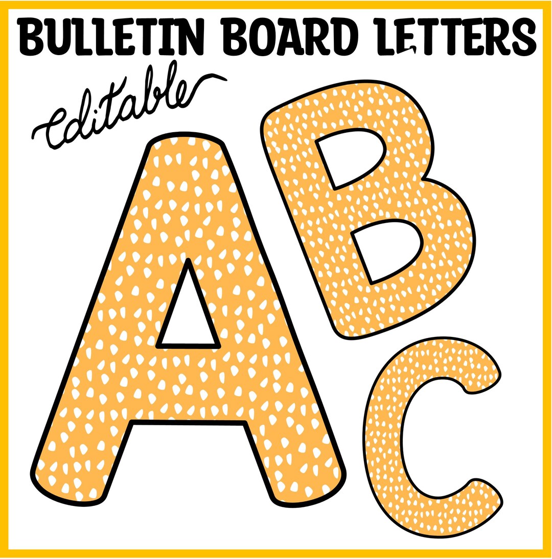 Fall Spotty Bulletin Board Letters, Autumn Large Alphabet Letters ...