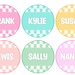 Boho Checkered Classic Student Name Labels,bright Colors Classroom ...