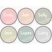 Printable Botanical Student Name Labels, Round Boho Neutral Name Cards ...
