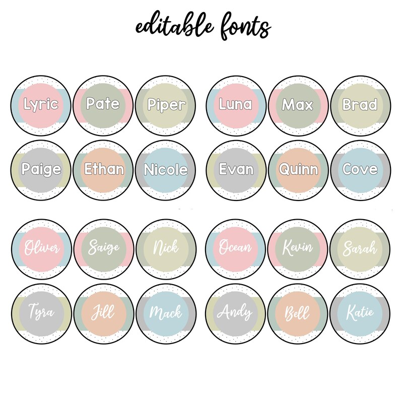Printable Boho Neutral Spotty Student Name Labels, Cubby Labels, Boho ...