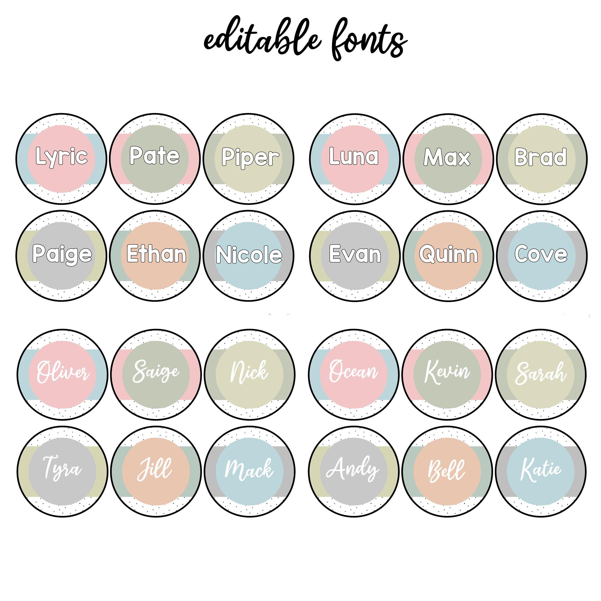 Printable Boho Neutral Spotty Student Name Labels, Cubby Labels, Boho ...