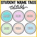 Printable Botanical Student Name Labels, Round Cubbies Labels, Boho ...
