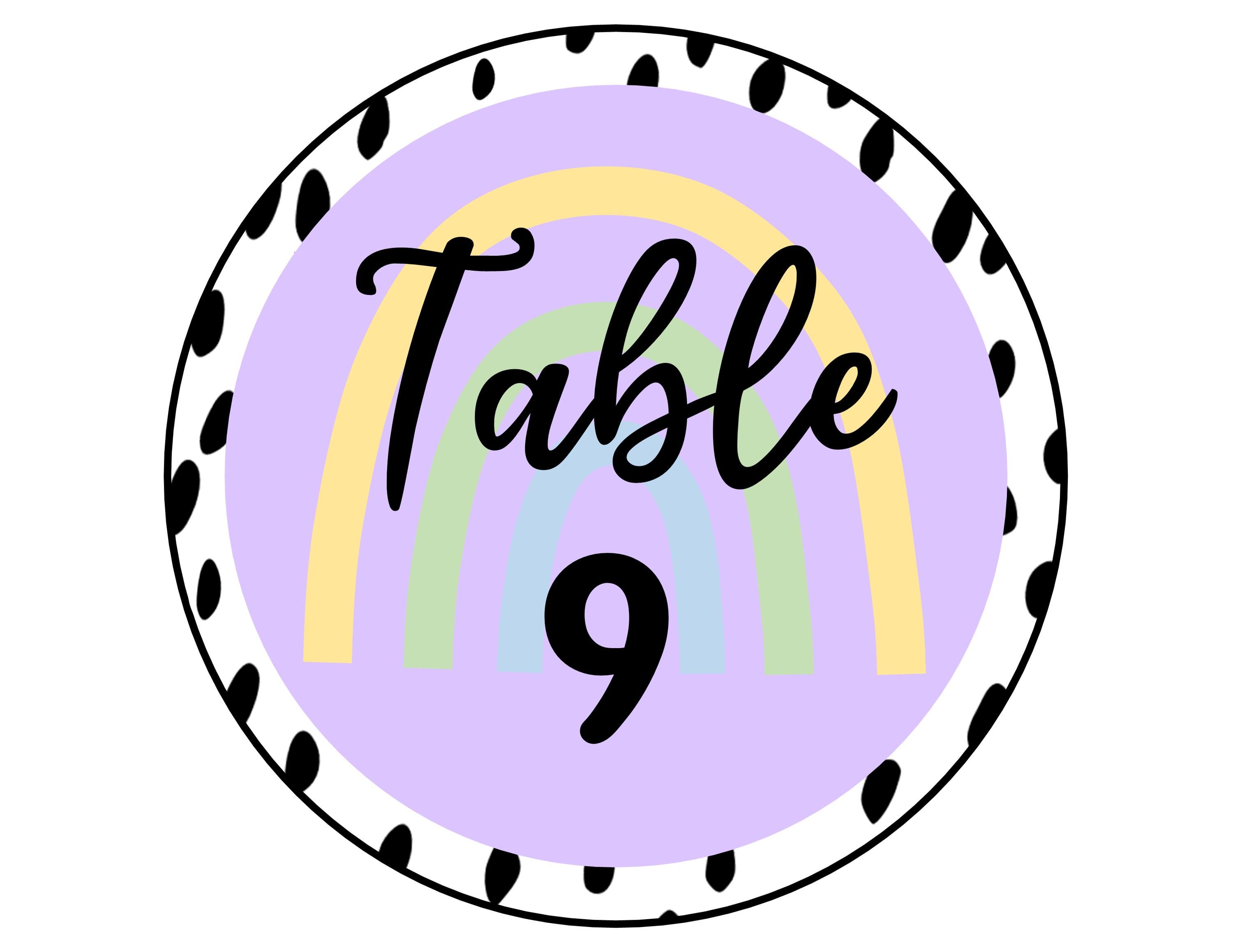 Printable Back to School Rainbow Boho Table Signs, Classroom Table ...