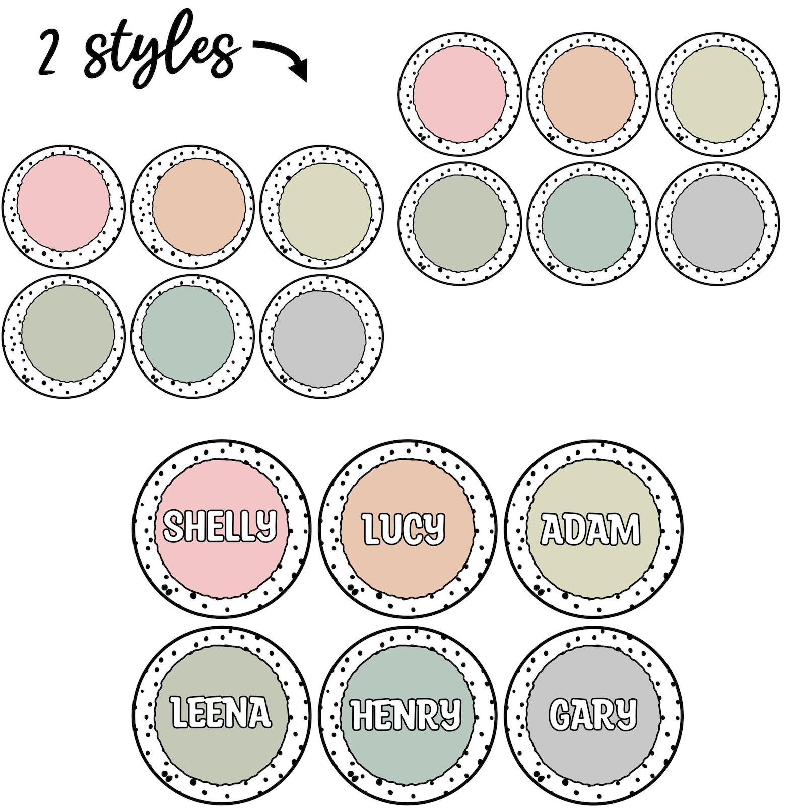 Printable Boho Neutral Spotty Student Name Labels, Back to School Kids ...