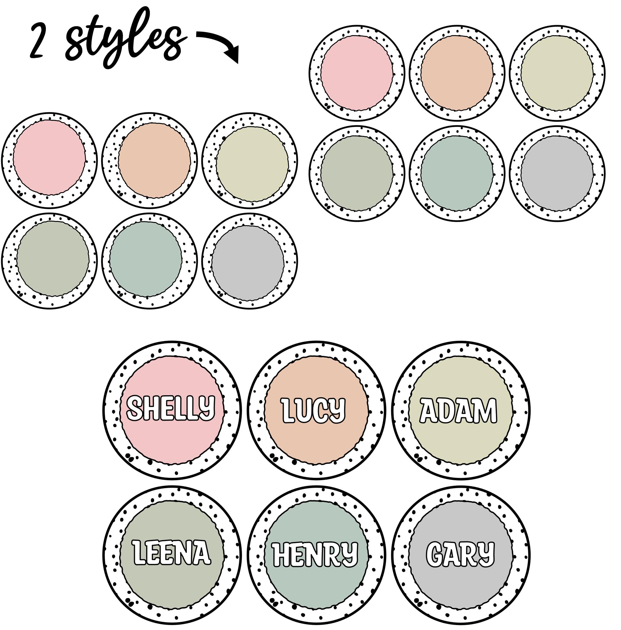 Printable Boho Neutral Spotty Student Name Labels, Back to School Kids ...