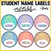 Rainbow Name Tags, Student Name Labels Printable, Editable Tags ...
