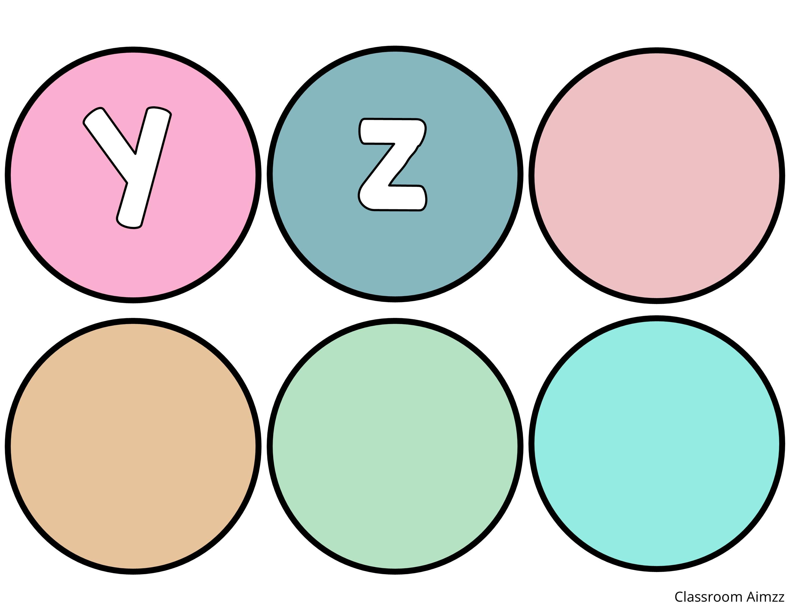 Printable Bright Small Alphabet Flashcards, Vibrant Round Alphabet ...