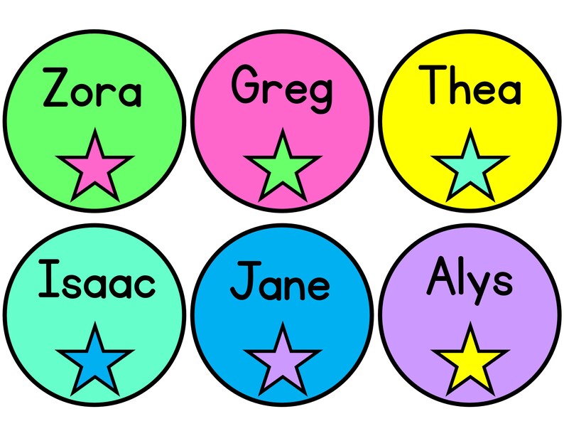 Printable Bright Student Name Tags, Student Name Plates, Name Posters ...