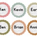 Printable Boho Neutral Spotty Student Name Labels, Cubby Labels, Circle ...
