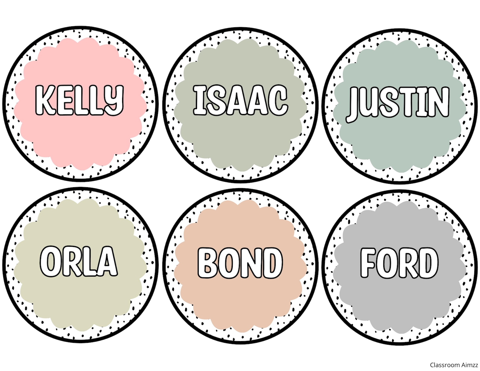 Back to School Printable Boho Neutral Spotty Student Name Labels, Cubby ...