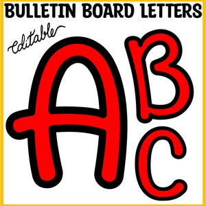Printable Red Classic Red Bulletin Board Letters, Red Winter Large ...
