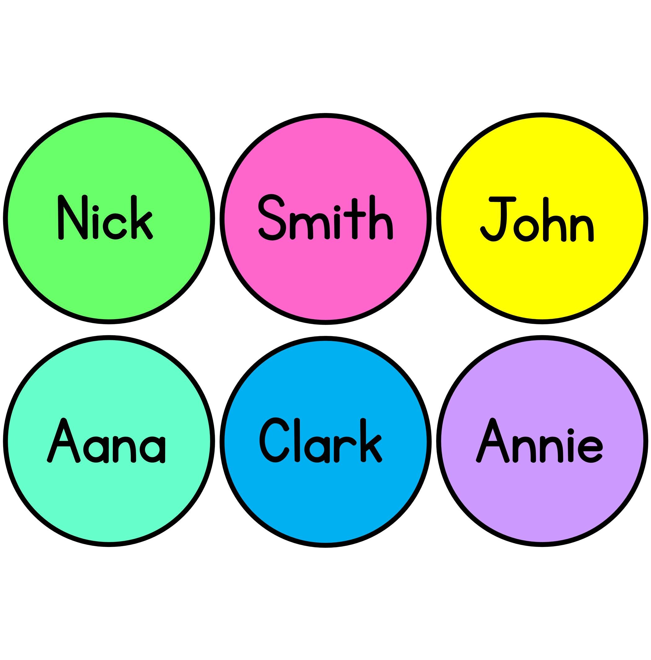 Printable Bright Student Name Tags, Student Name Plates, Name Posters ...