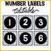 Printable Black and White Number Labels, Classroom Calendar Numbers ...