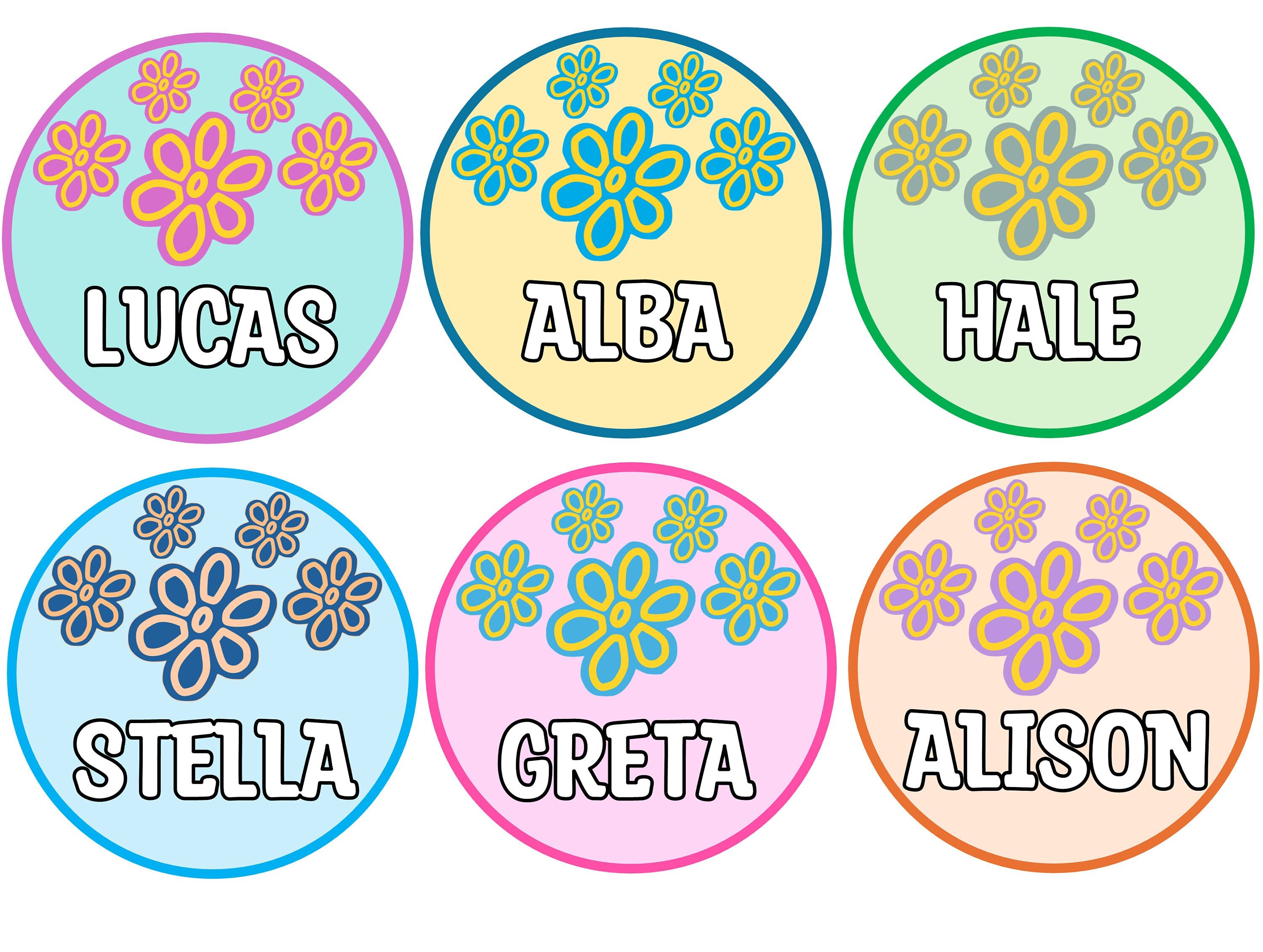 Printable Flowers Classroom Labels,round Floral Classroom Labels ...