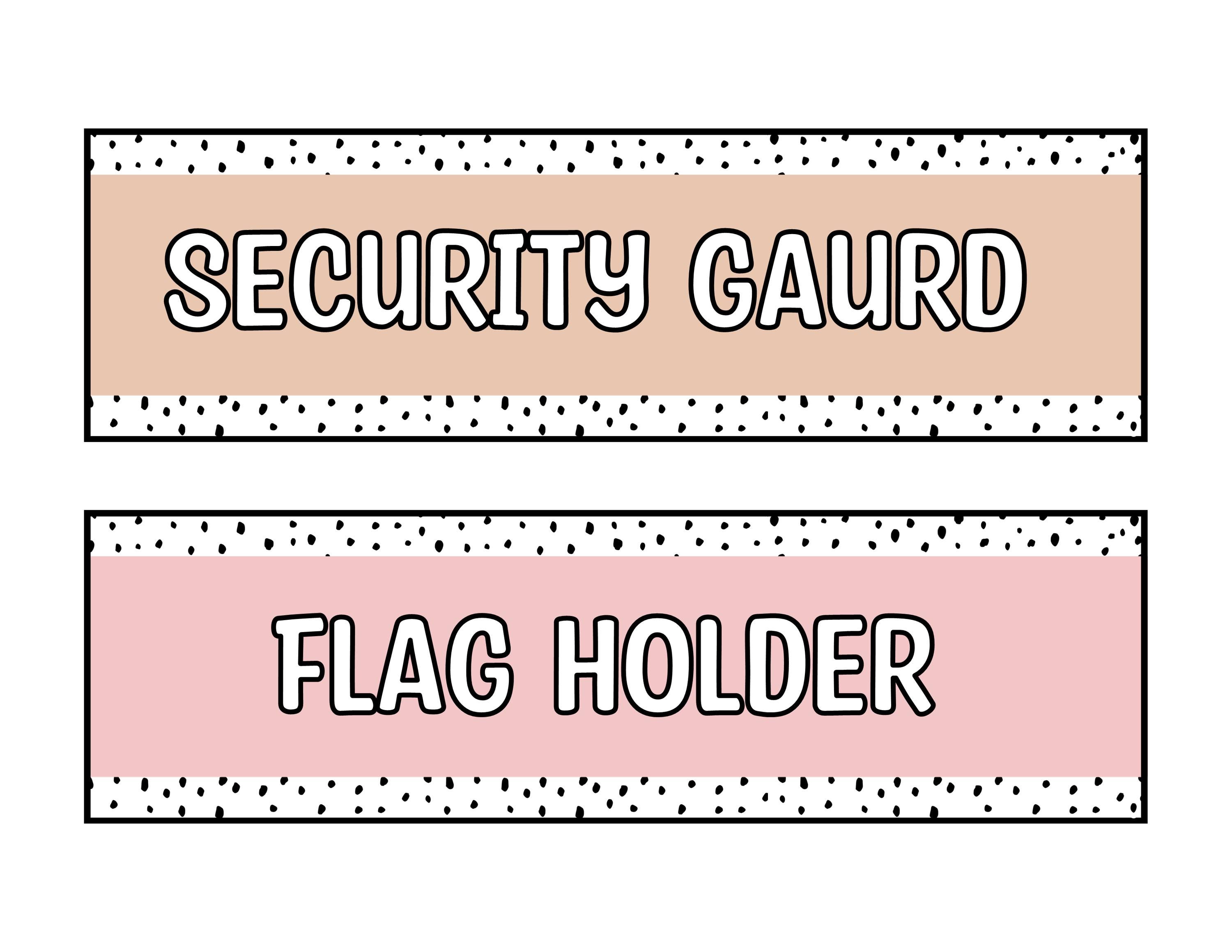 Back to School Printable Boho Neutral Spotty Classroom Jobs Labels ...