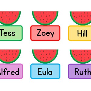 Printable Watermelon Theme Student Name Tags, Name Signs, Classroom ...