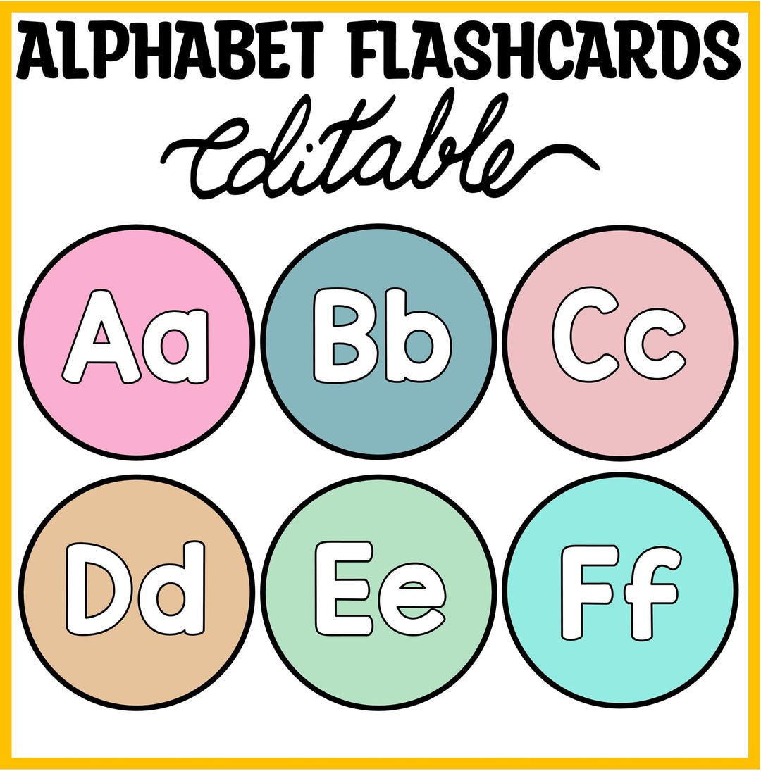 Printable Bright Small Alphabet Flashcards, Vibrant Round Alphabet ...