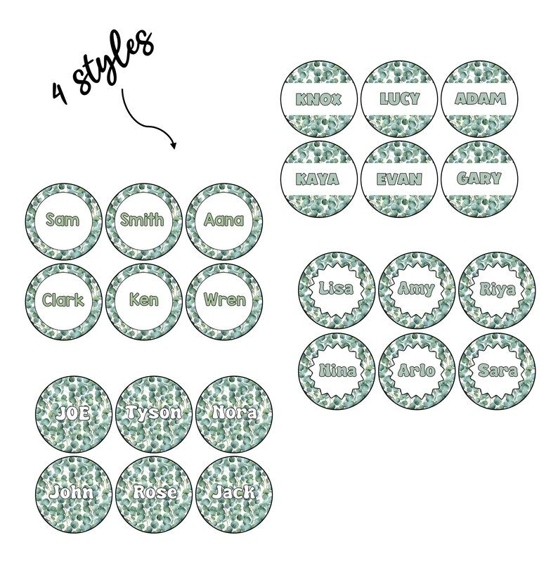 Editable Eucalyptus Name Labels, Spring Name Labels, Botanical Name ...