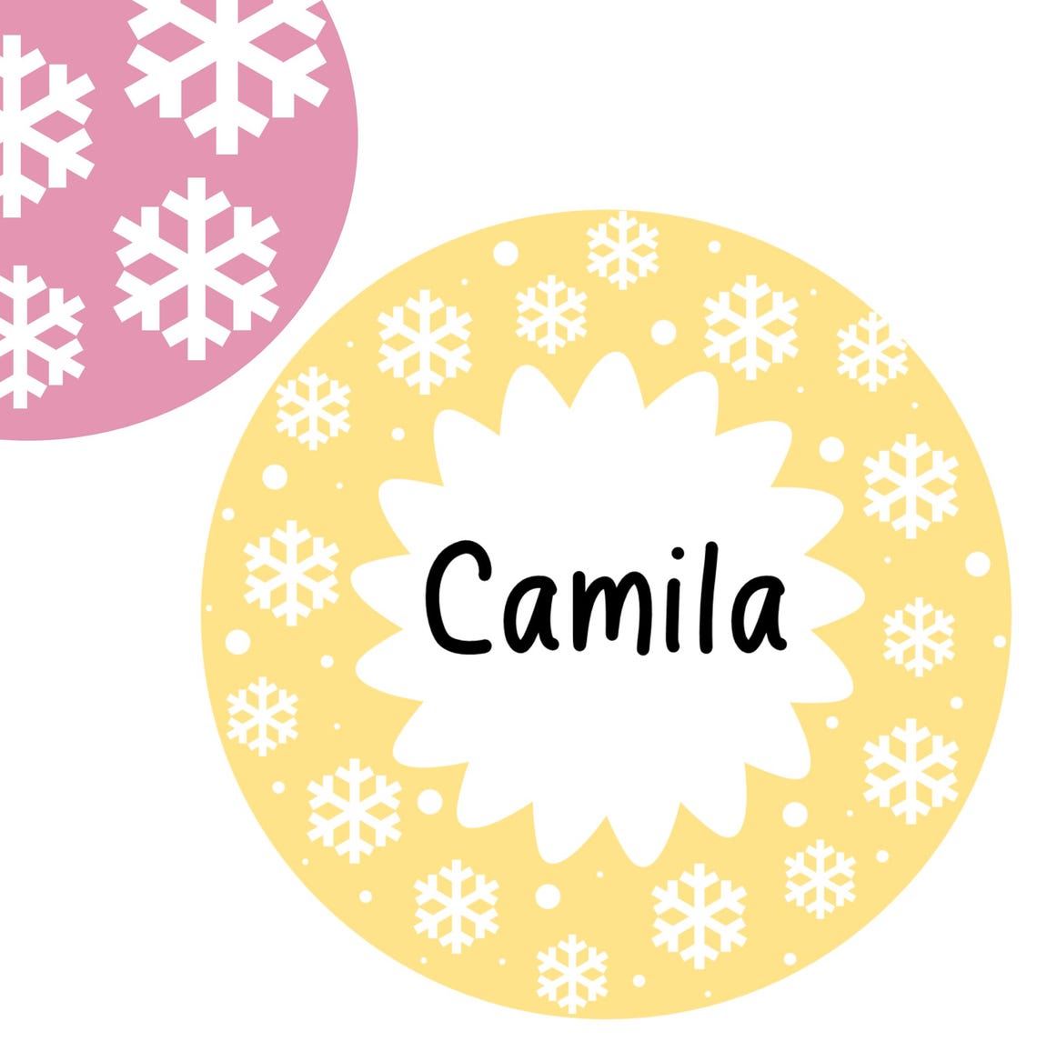 Winter Student Name Tags, Printable Snowflakes Name Labels, Cubby ...