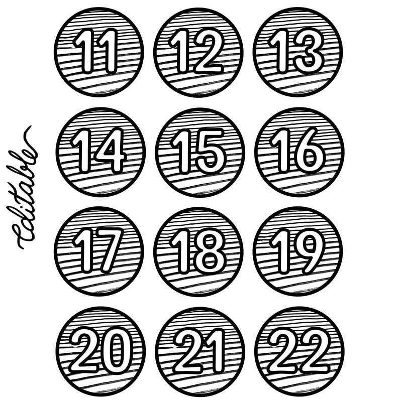 Black and White Number Labels, Printable Number Labels, Lockers Numbers ...