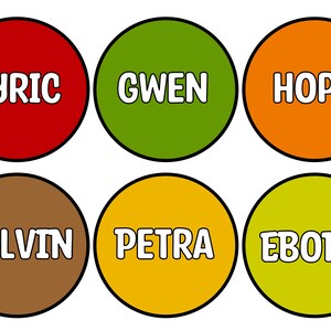 Printable Bright Fall Student Name Labels, Round Autumn Classroom ...