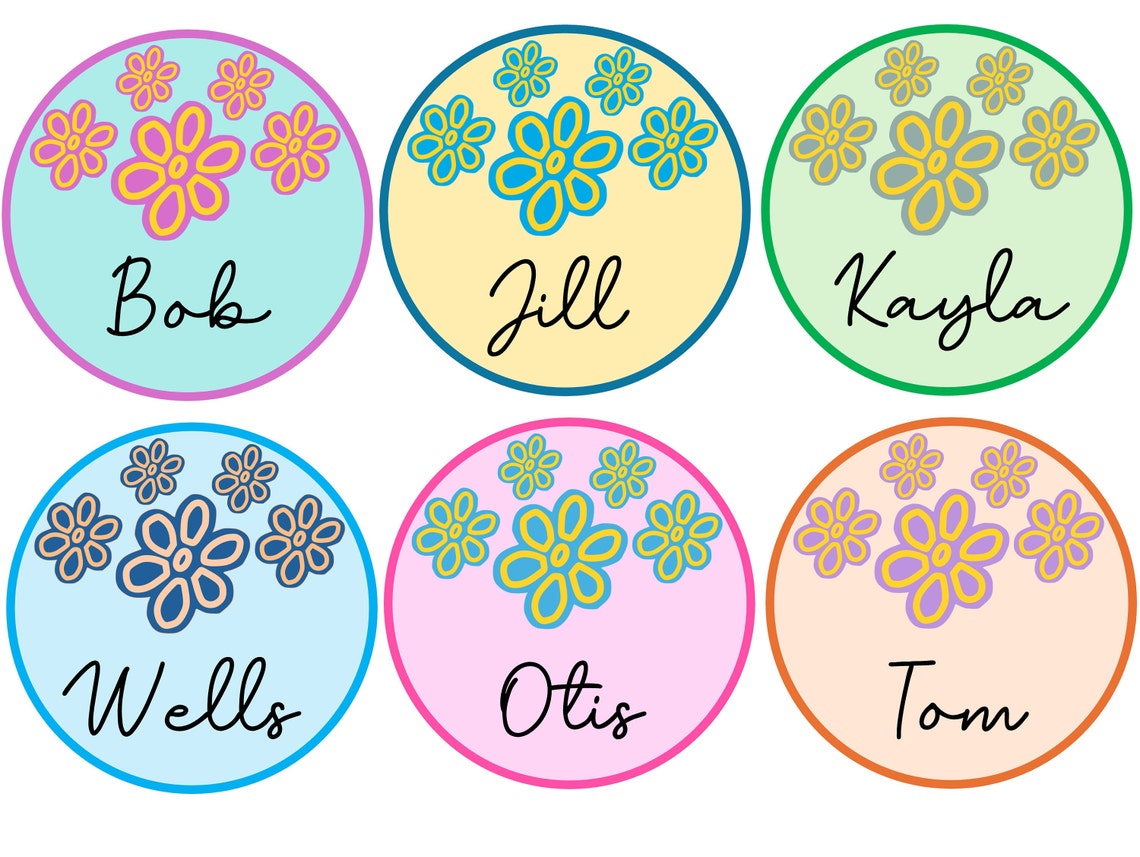 Printable Flowers Classroom Labels,round Floral Classroom Labels ...