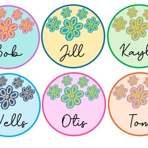 Printable Flowers Classroom Labels,round Floral Classroom Labels ...