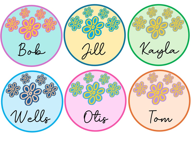 Printable Flowers Classroom Labels,round Floral Classroom Labels ...