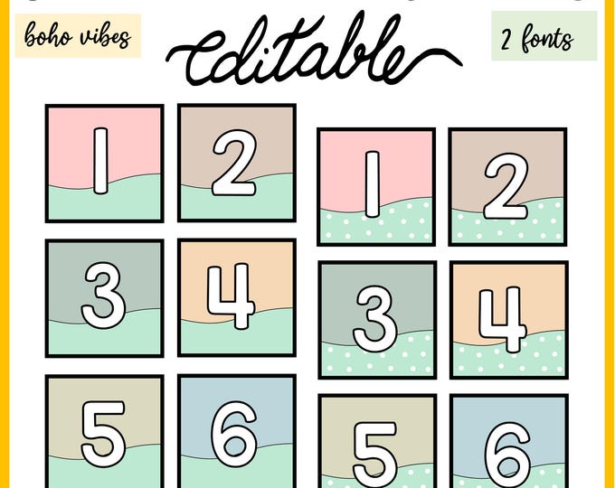 Printable Classroom Calendar Numbers, Square Number Cards, Printable ...