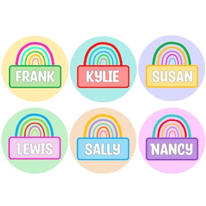 Printable Rainbow Theme Student Name Tags, Name Signs, Classroom Labels ...