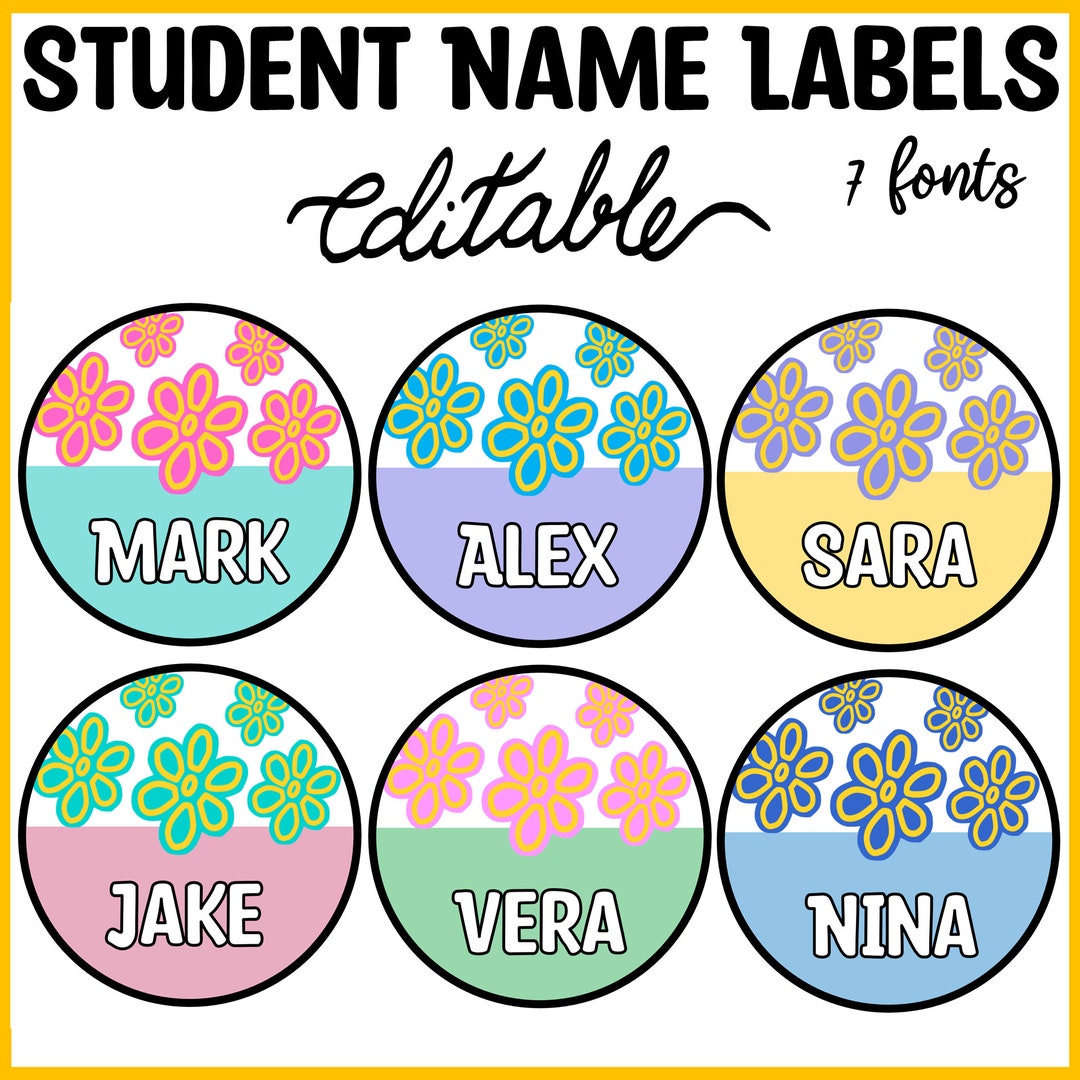Printable Flowers Classroom Labels,round Floral Classroom Labels ...