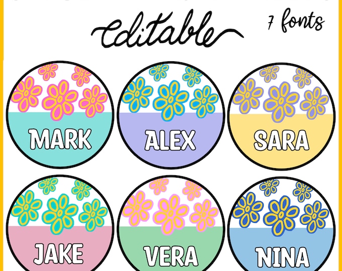 Printable Classroom Labels, Student Name Cards, Bright Name Labels ...