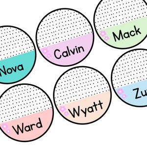 Printable Boho Neutral Spotty Student Name Plates, Name Cards, Cubby ...