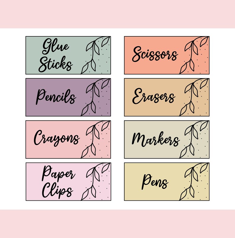 Back to School Printable Boho Neutral Botanical Classroom Decor Bundle ...