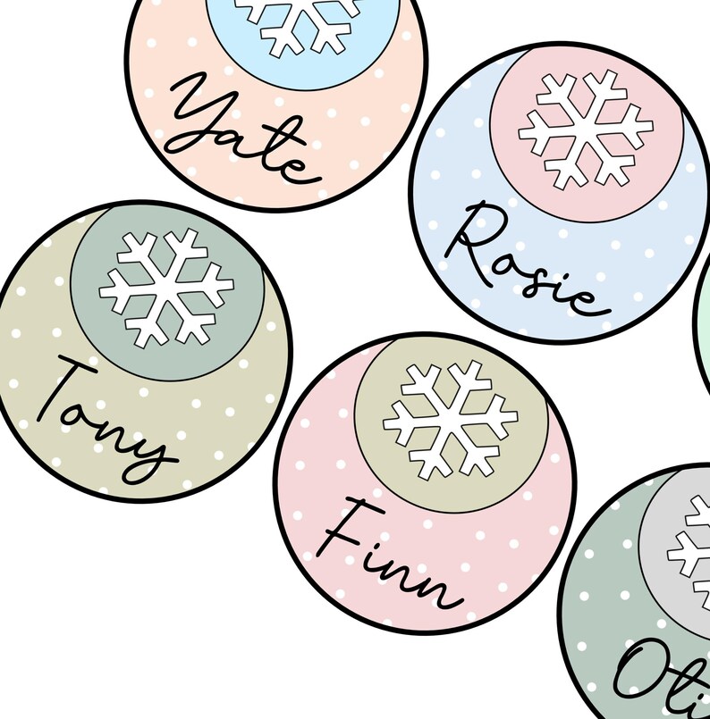 Winter Student Name Tags, Printable Snowflakes Name Labels, Cubby ...