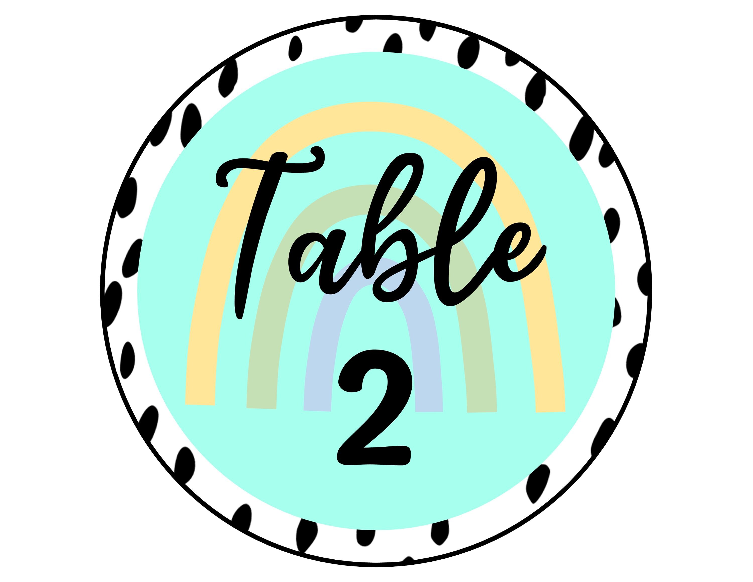 Printable Back to School Rainbow Boho Table Signs, Classroom Table ...