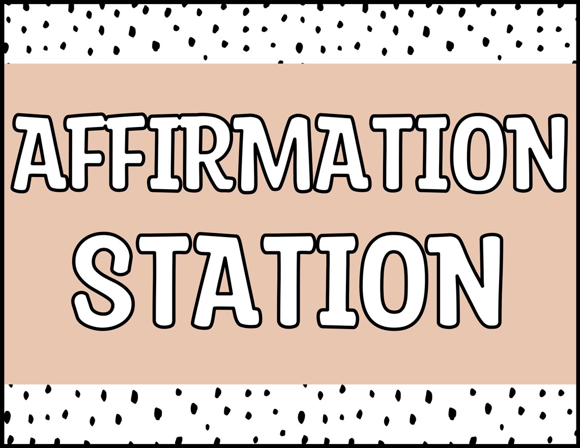Printable Boho Neutral Spotty Student Affirmation Cards, Affirmation ...