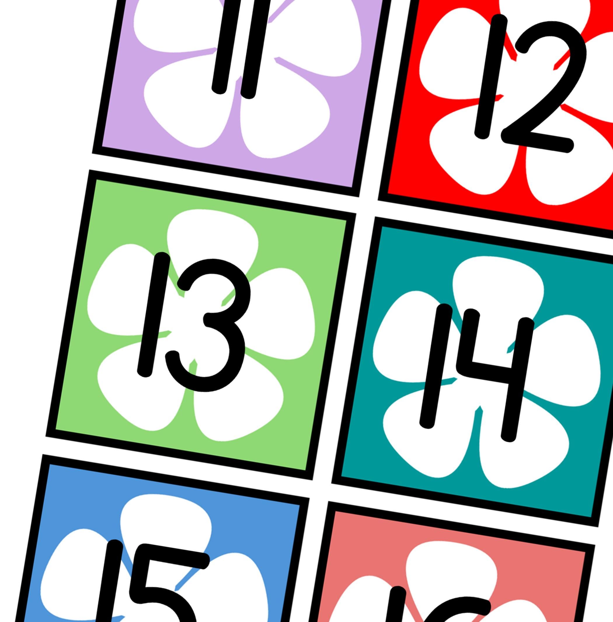 Printable Bright Classroom Calendar Number Labels, Number Tags, Numbers ...