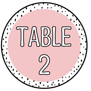 Editable Boho Neutral Spotty Table, Team and Group Labels, Table ...
