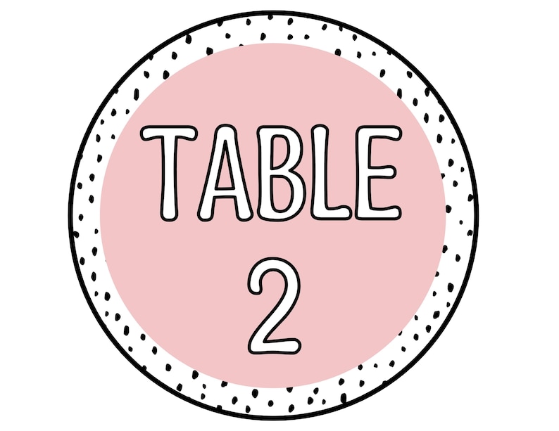 Editable Boho Neutral Spotty Table, Team and Group Labels, Table ...
