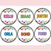 Printable Spotty Bright Stars Student Name Labels, Colorful Stars ...