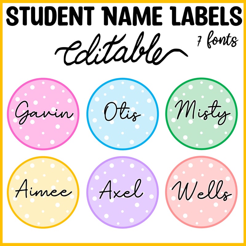 Polka Dot Labels - Etsy