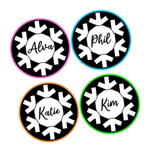 Black and White Name Tags, Editable Bright Student Name Tags, Book Bin ...