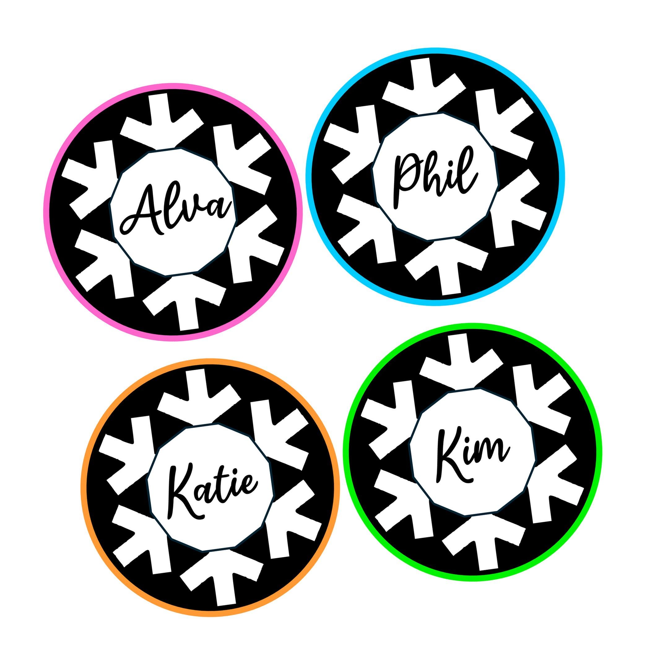 Black and White Name Tags, Editable Bright Student Name Tags, Book Bin ...