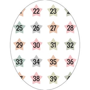 Printable Back to School Boho Neutral Small Stars Number Labels ...